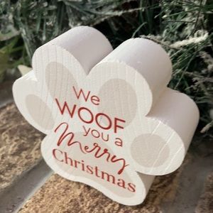 Accents | New Christmas Holiday Farmhouse Pet Dog Paw Pet Sign | Poshmark